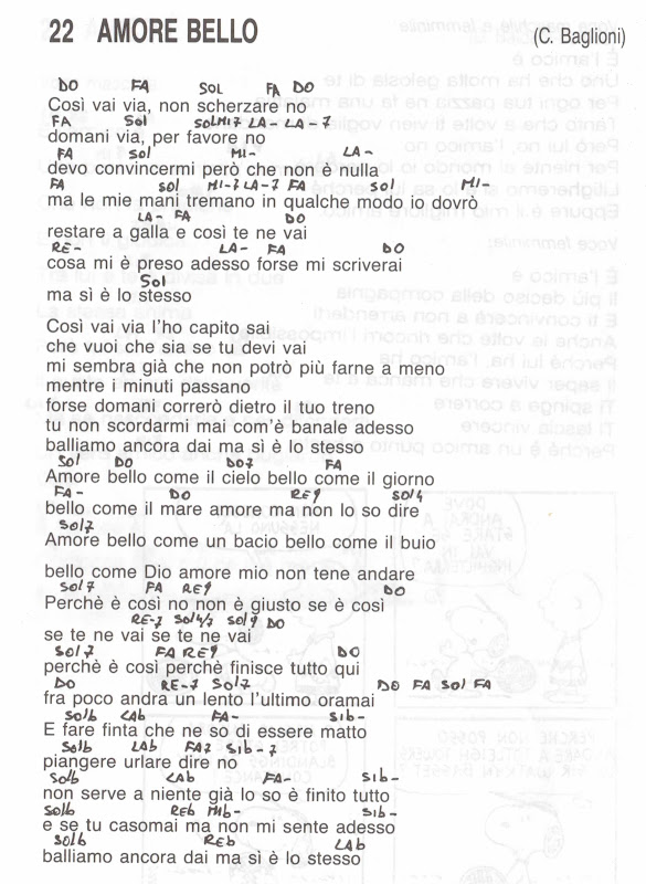 BODI SONČEK: o1 AMORE BELLO (Claudio Baglioni)