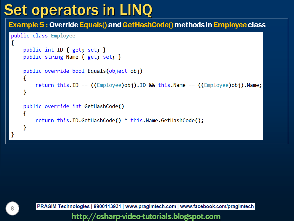 Sql Server Net And C Video Tutorial Part 26 Set Operators In Linq