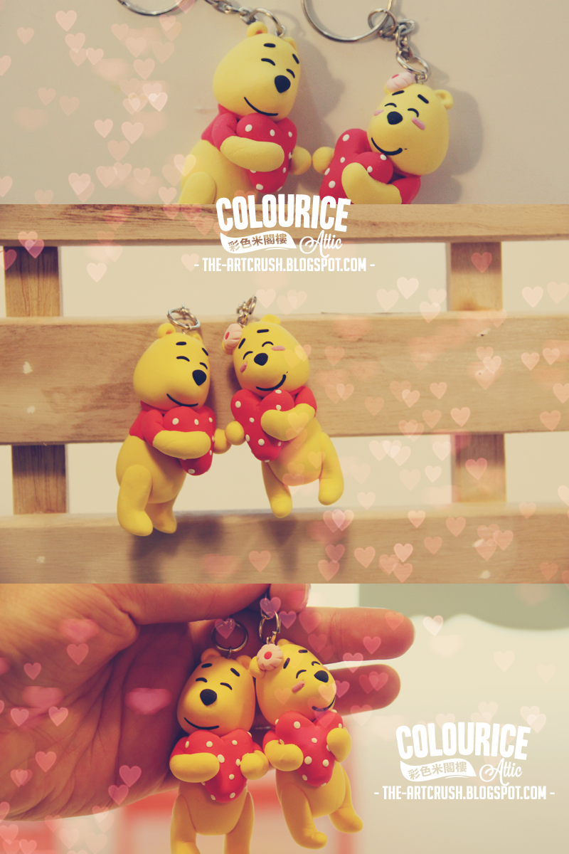 Winnie the pooh clay Keychain | The Art Crush