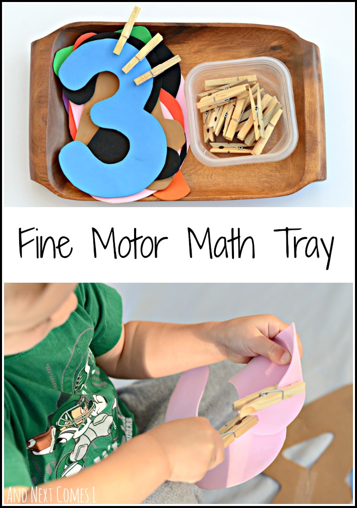 Simple Fine Motor Counting Math Tray {Fine Motor Fridays} | And Next ...