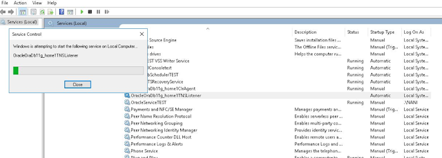 How to stop and start Oracle Database Services in Windows Server