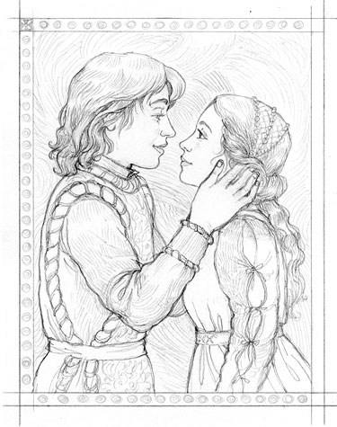Romeo And Juliet Cartoon Drawings Sketch Coloring Page