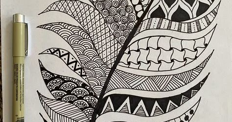 Zentangle and Mandala: Feather Zentangle