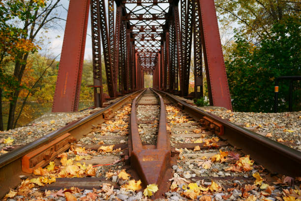 Just A Car Guy: the beauty of the old railroad bridge in the fall