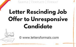 Rescinding Job Offer to Unresponsive Candidate Sample Letter