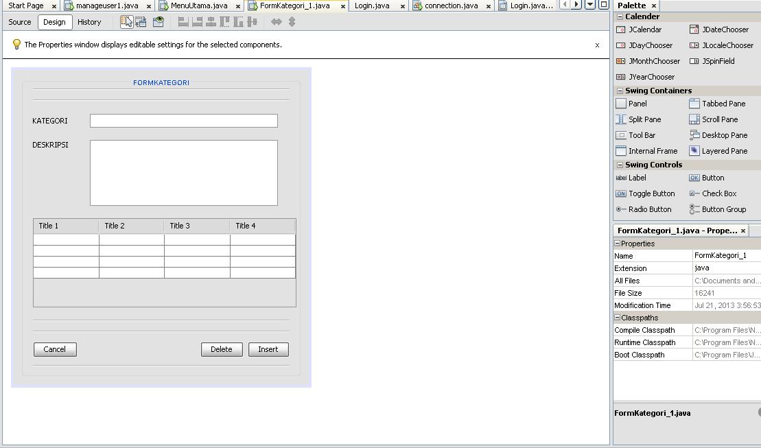 Moch Arif Blog: Membuat Form Kategori Barang Aplikasi Penjualan pada ...