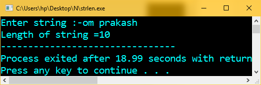 Program In C To Find The Length Of String Using User Define Function Program In C To Find The Length Of String Using User Define Function