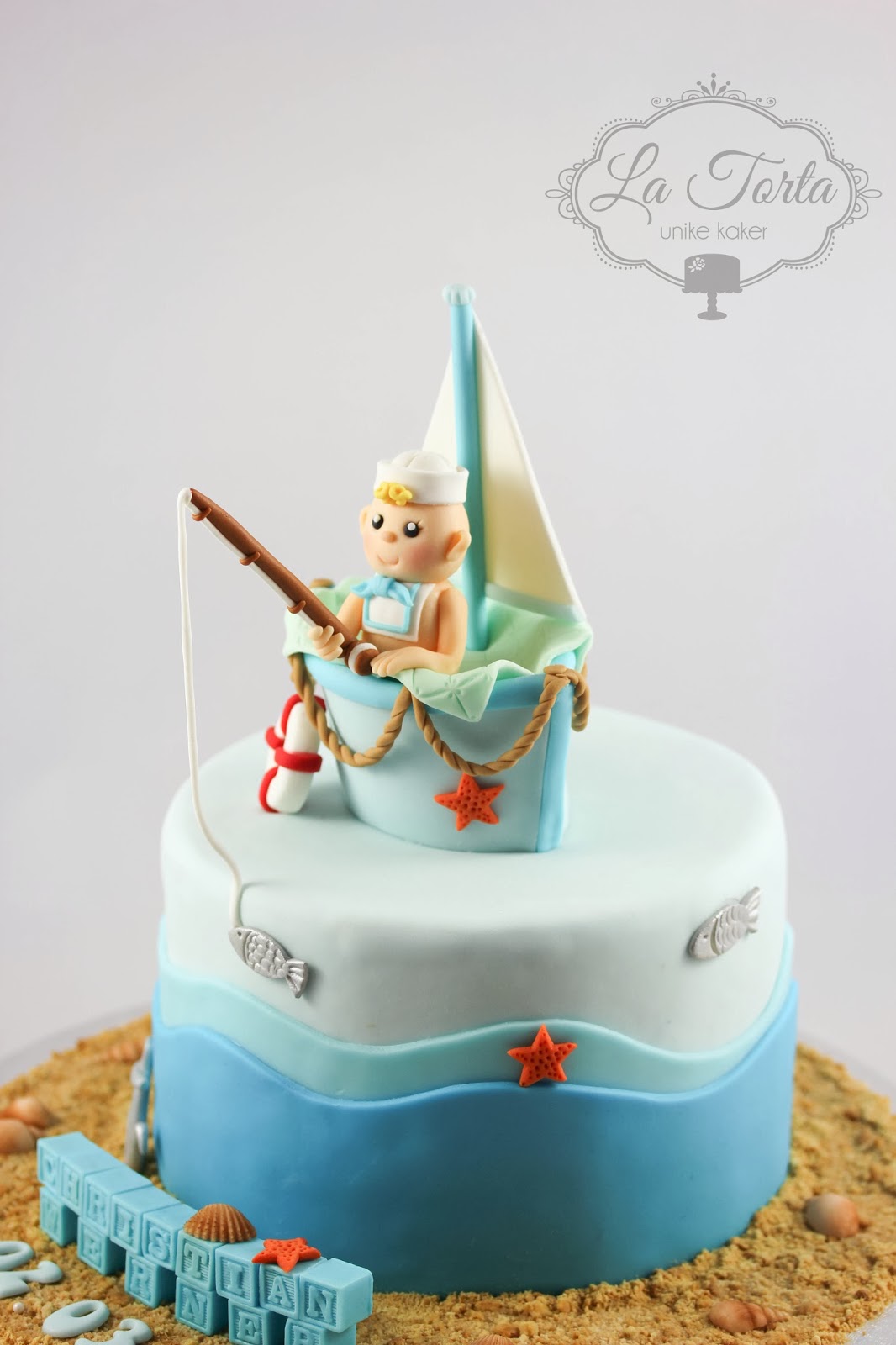 La Torta - unike kaker: Dåpskake - maritimt tema