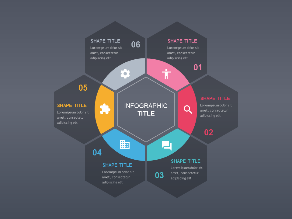 Multi Hive Center Rotation PowerPoint Templates - PowerPoint Free