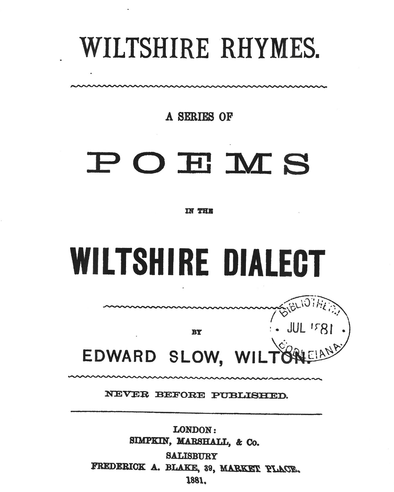 Corfu Blues and Global Views: Wiltshire Poems; Wiltshire Dialect