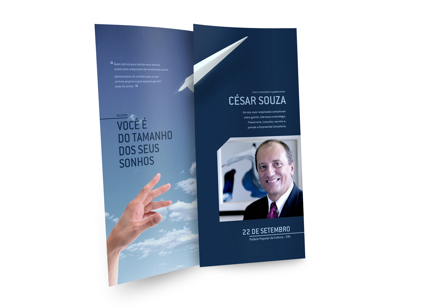 rafael costa: Folder Palestra "Você é do tamanho dos seus sonhos".