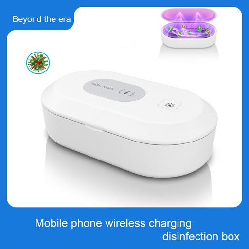 Mobile phone wireless charge and UV disinfection box