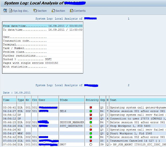 VENKAT SAP BASIS: SAP System Log