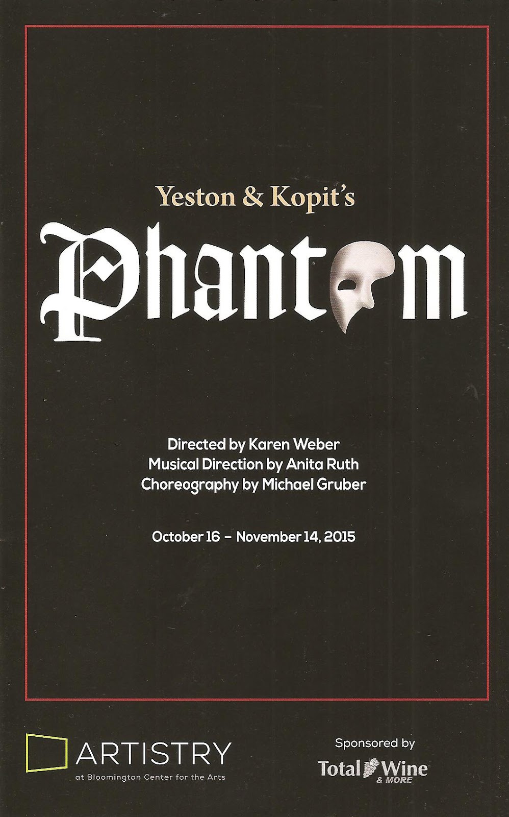 Cherry and Spoon: "Yeston & Kopit's Phantom" at Artistry (formerly ...