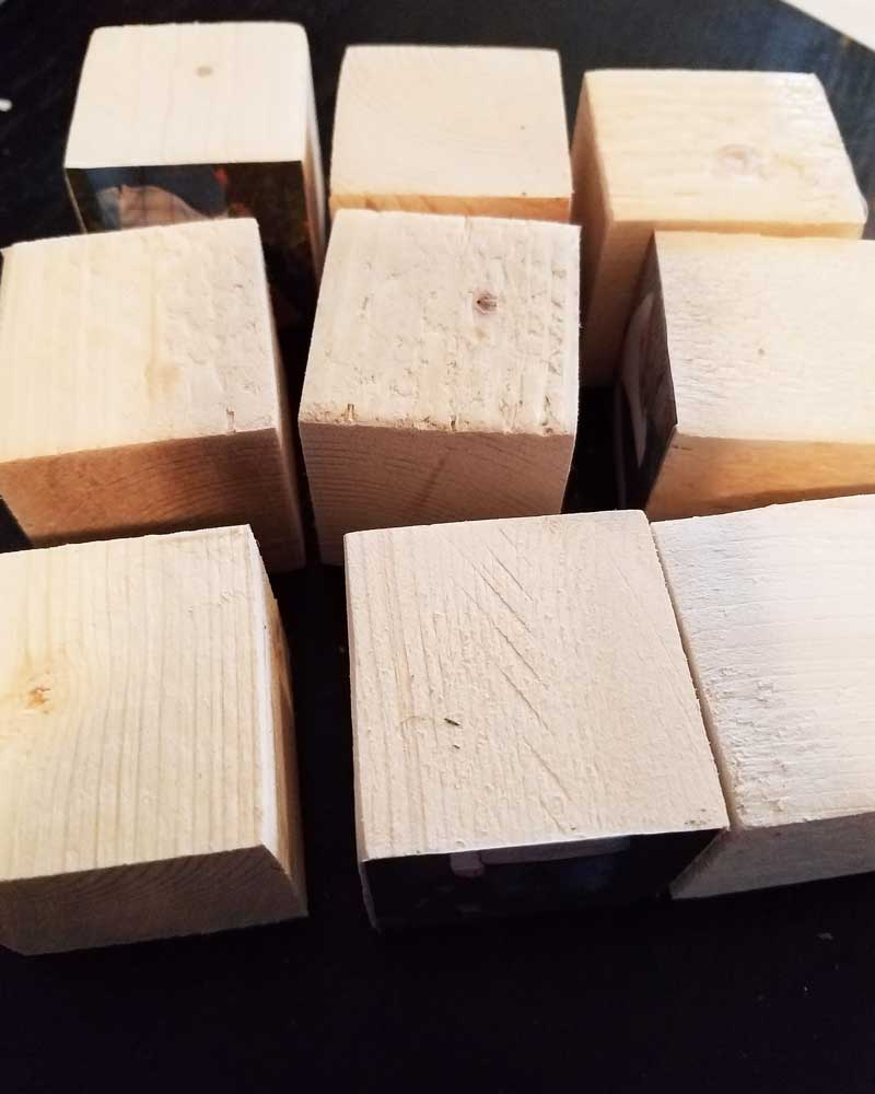 DIY Puzzle Blocks Using 2x2 Lumber and your own family pictures