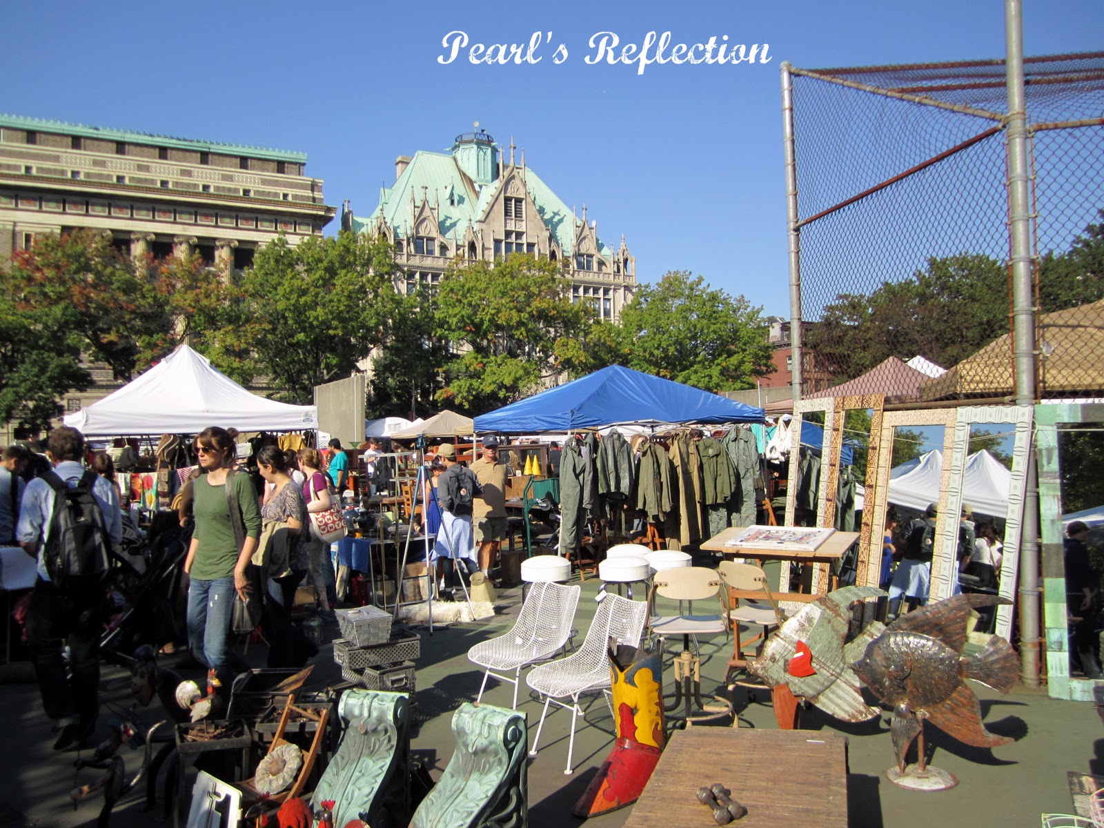 Pearl's Reflection: Brooklyn Flea Market in New York