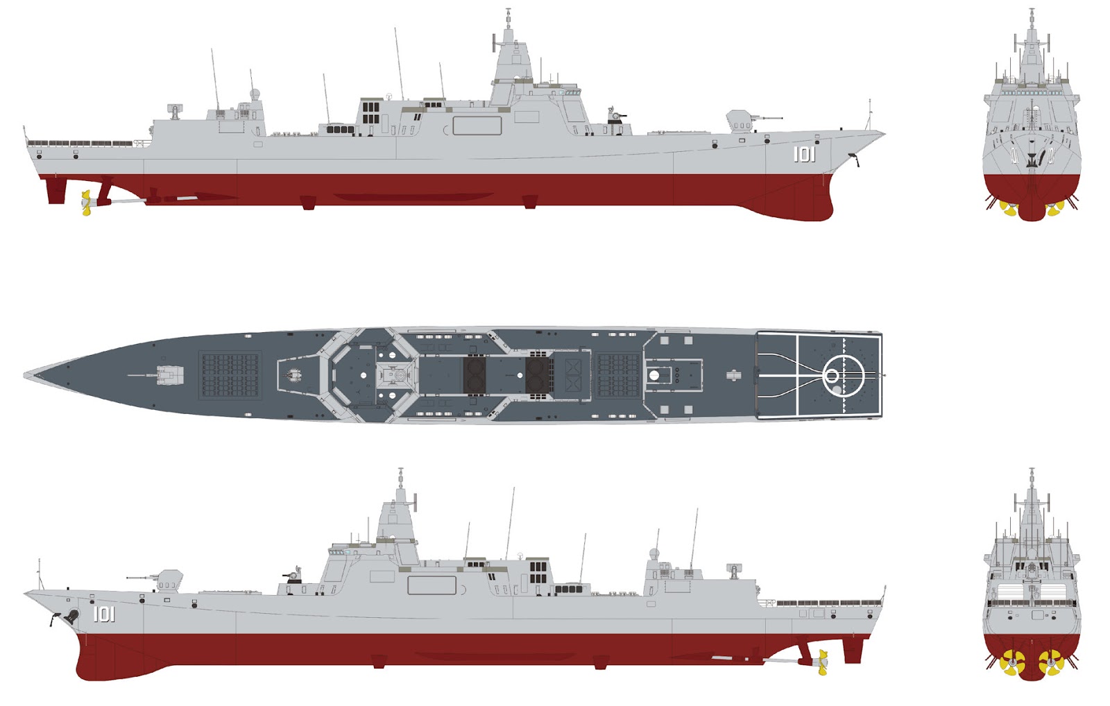 The Modelling News: Build review: Bronco Models 1/350th scale Chinese Navy Type 055 DDG Large ...