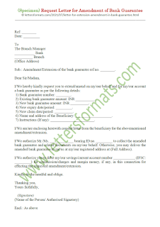 Request Letter for Extension or Amendment of Bank Guarantee