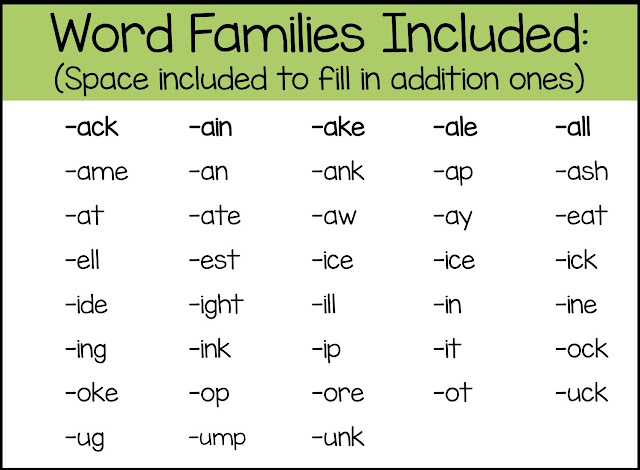 Word Family Accordion Friends | The Barefoot Teacher