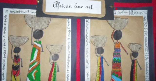 Ms. Cunningham's, Second Class, Room 16: African Line Art