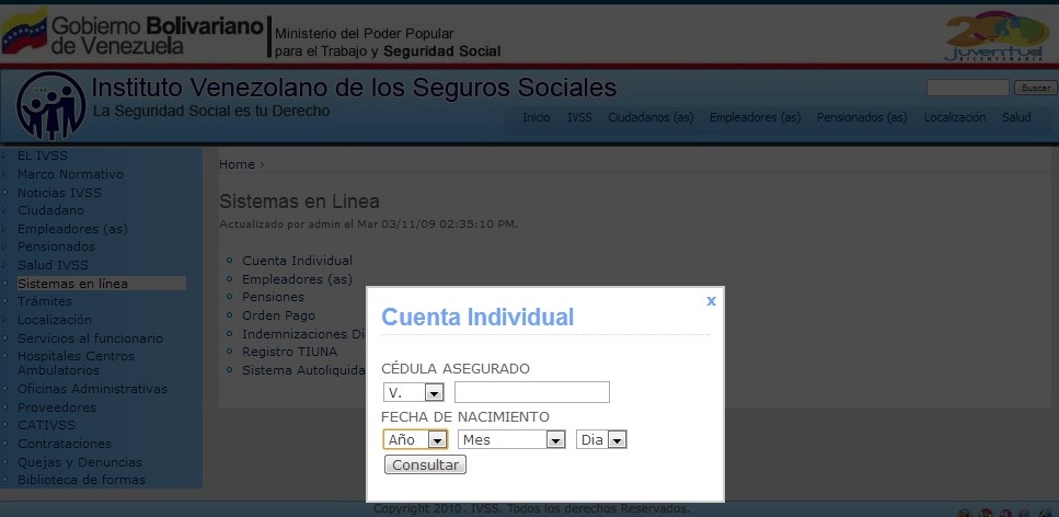 Patria Registro: IVSS Cotizaciones Cuenta Individual