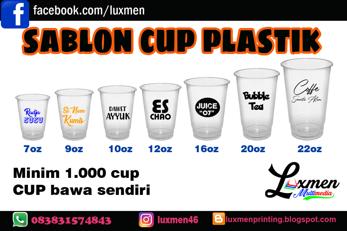 Luxmen: Sablon Cup Gelas