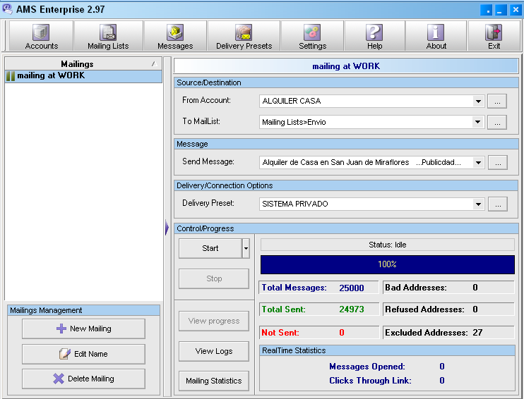 CONFIGURACIÓN DEL SERVIDOR EN EL AMS ENTERPISE 2.97 ~ mailing at WORK