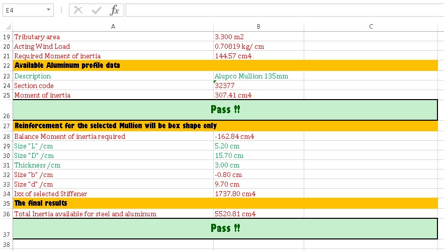 Simple structural analysis in excel format - Experts