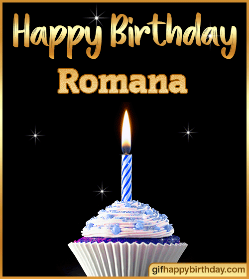 Wish Happy Birthday GIFs with Name Romana