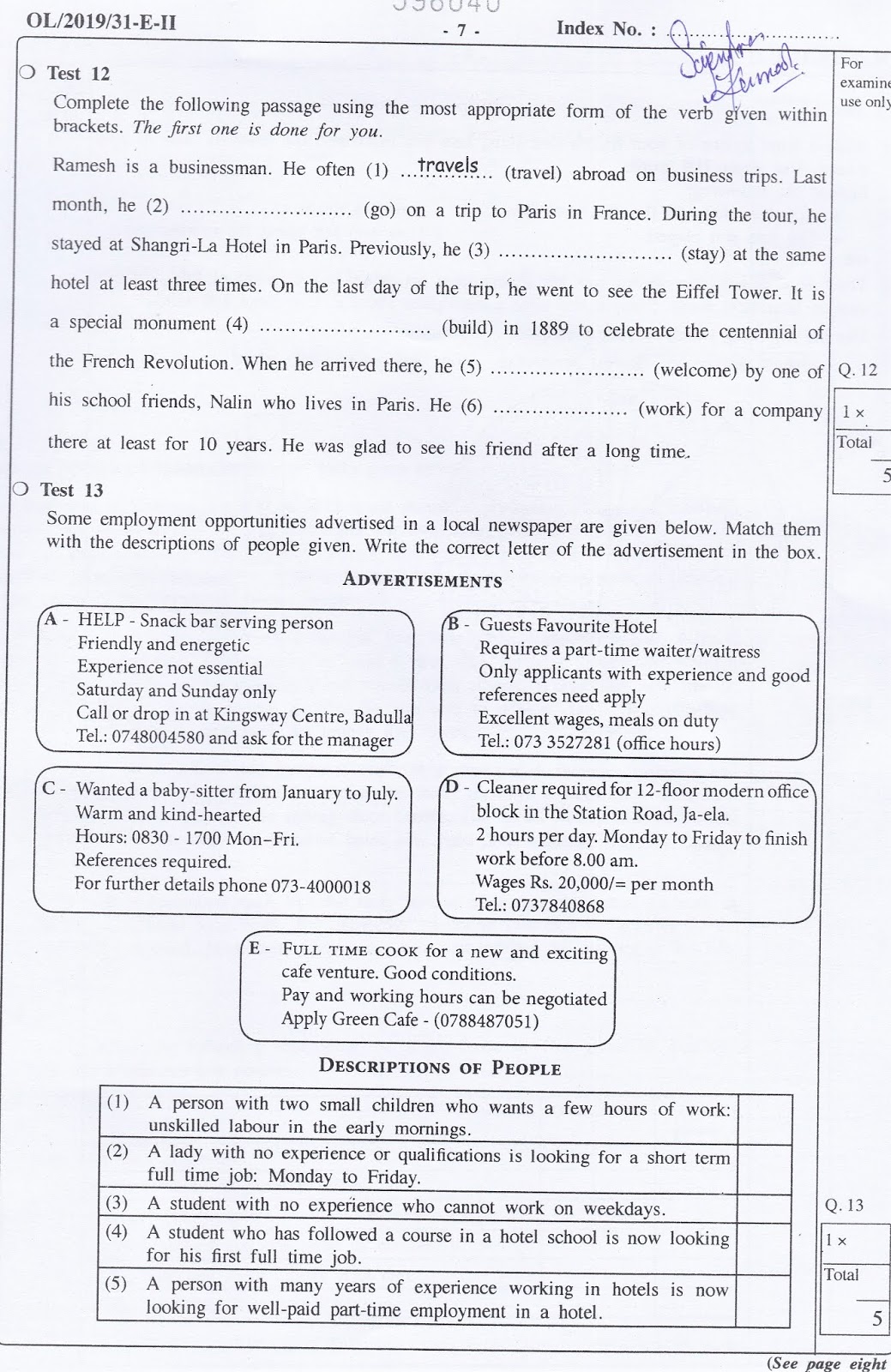 ENGLISH ACTIVITIES AND PAST PAPERS: O L ENGLISH PAPER 2019 NEW SYLLABUS