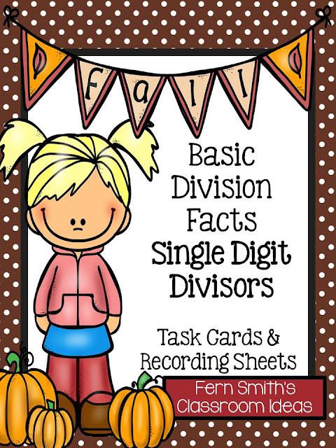 Fall Multiplication and Division Task Cards and Printables - Fern Smith ...