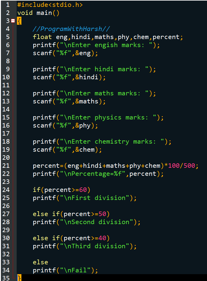 The marks obtained by a student in 5 different subjects are input ...