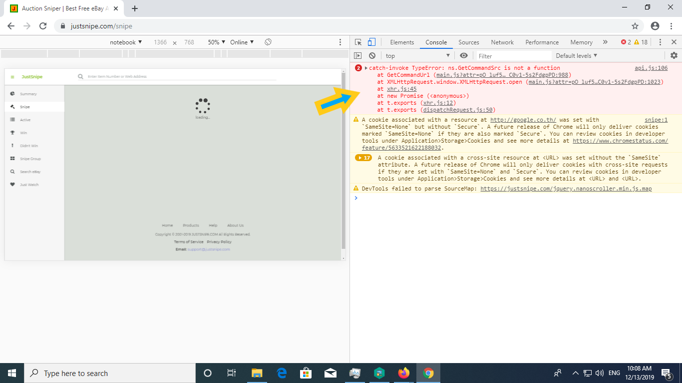 Issue With Network Timeout Error Message