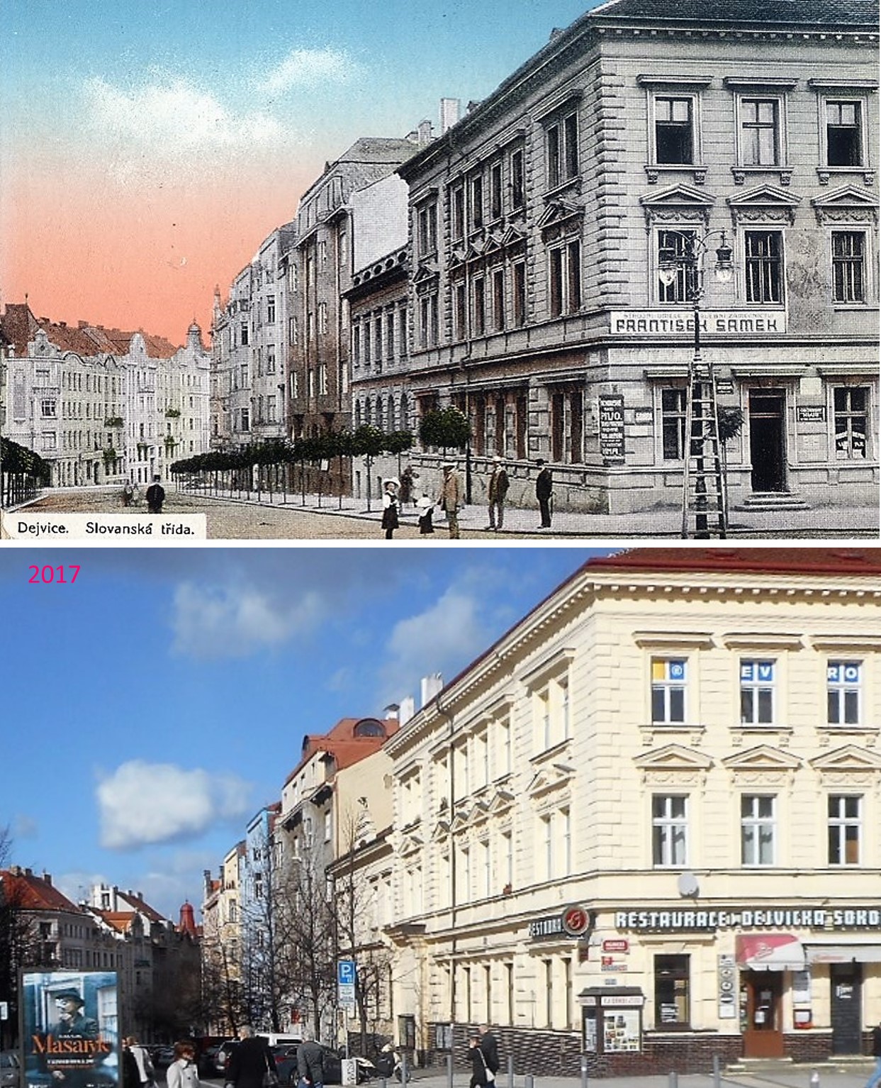 Přehled srovnávacích fotek: DEJVICE (Praha)
