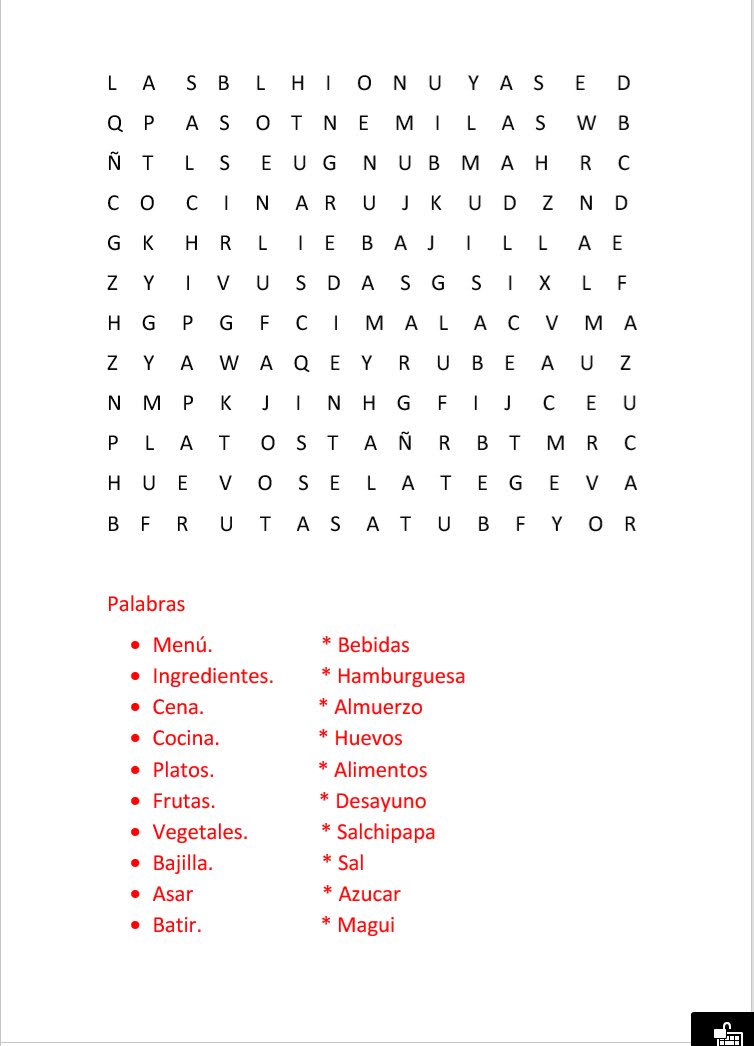 recetas de cocina : Sopa de letras