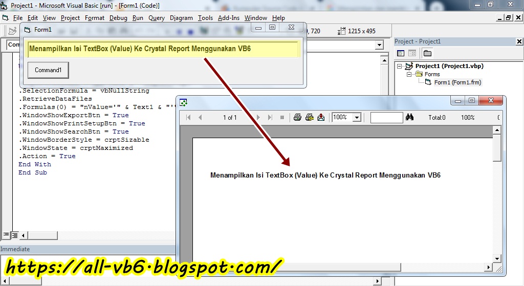 Menampilkan Isi Textbox Value Ke Crystal Report Menggunakan Vb6
