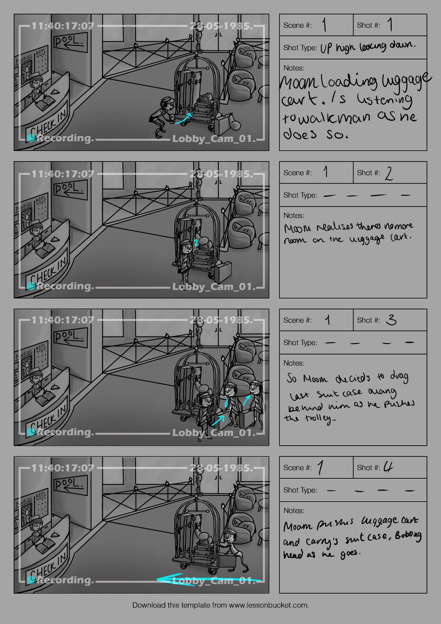 Hotel Bellhop: Research, Storyboards and Script.