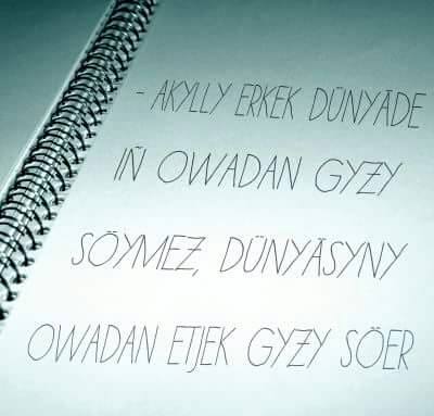 turkmen yaşlary: OWADAN SÖZLÜ SURATLAR