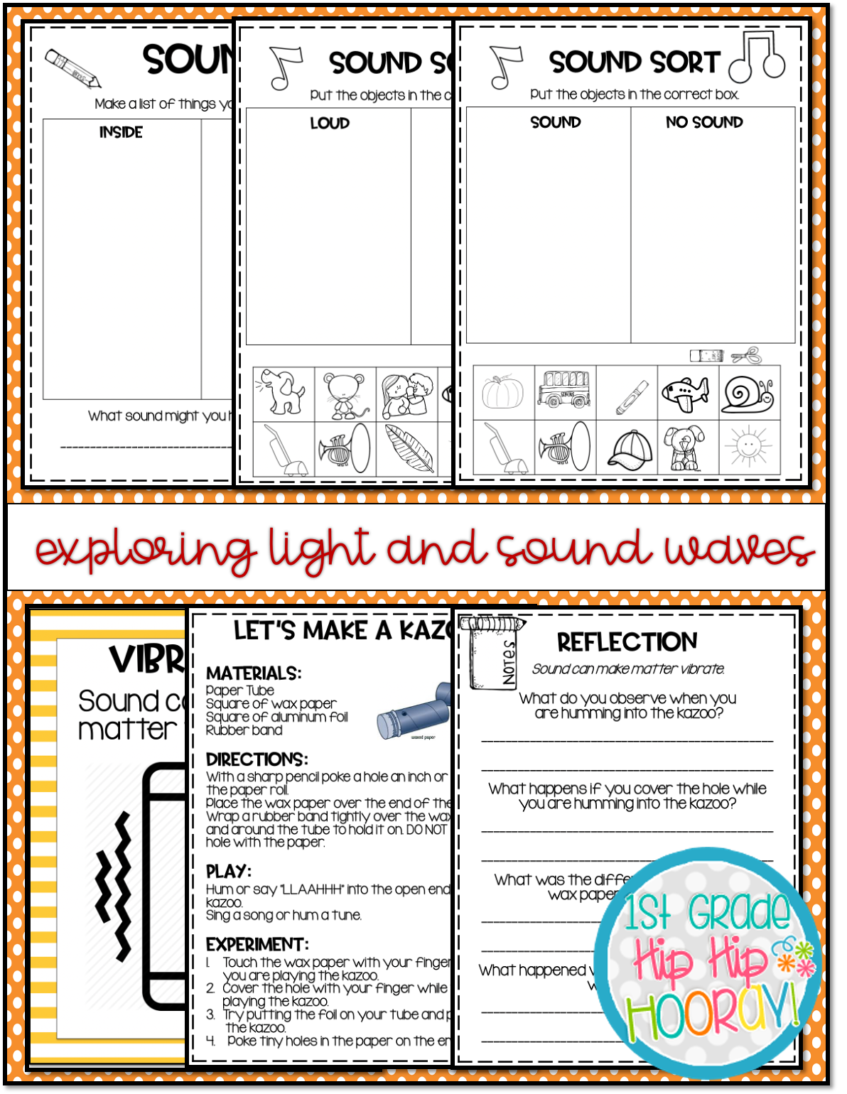 1st Grade Hip Hip Hooray!: NGSS...Exploring Light and Sound Waves