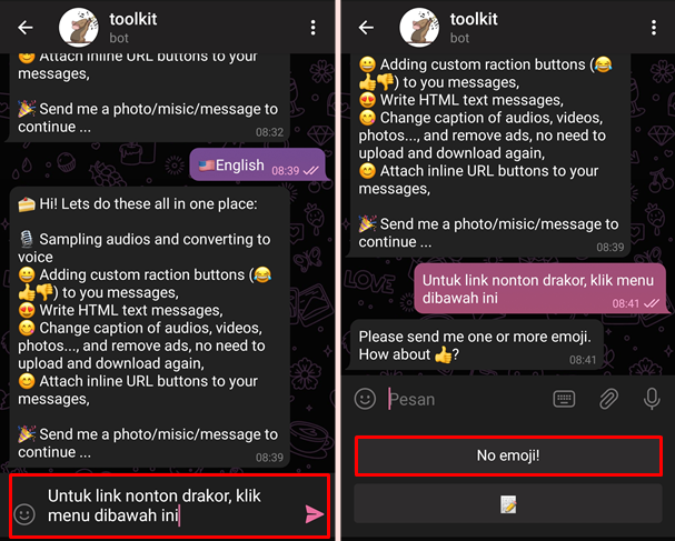 Cara Membuat Button Link Menu di Telegram - Blogger Toraja