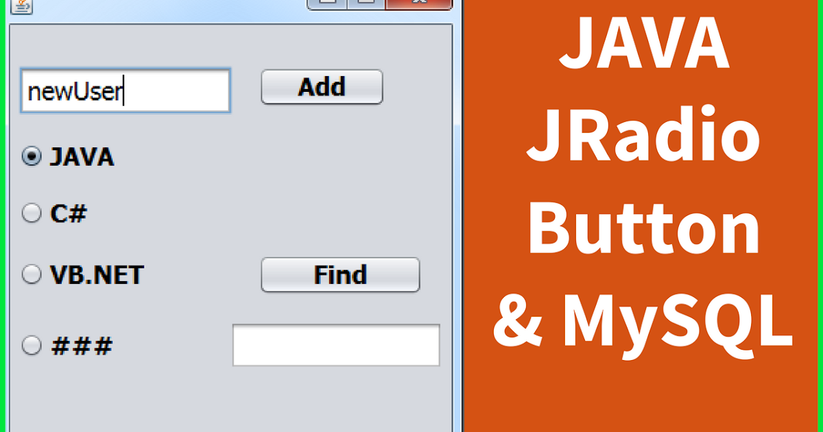 Java Using Jradiobutton With Mysql Database Bahasa Pemrogaman