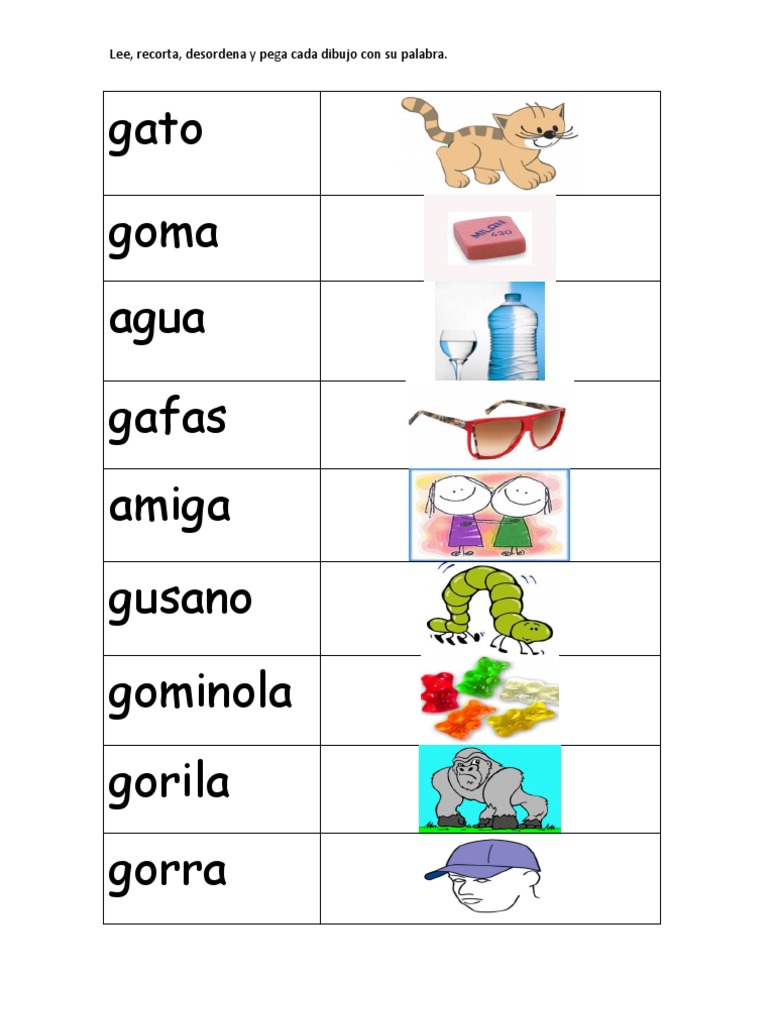 La clase de Marta: GA GO GU