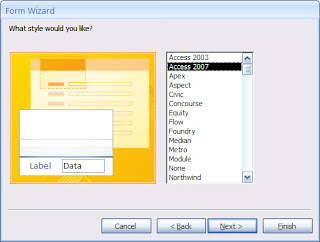 Simple Access Visual Basic Application: Create a Form Using Form Wizard