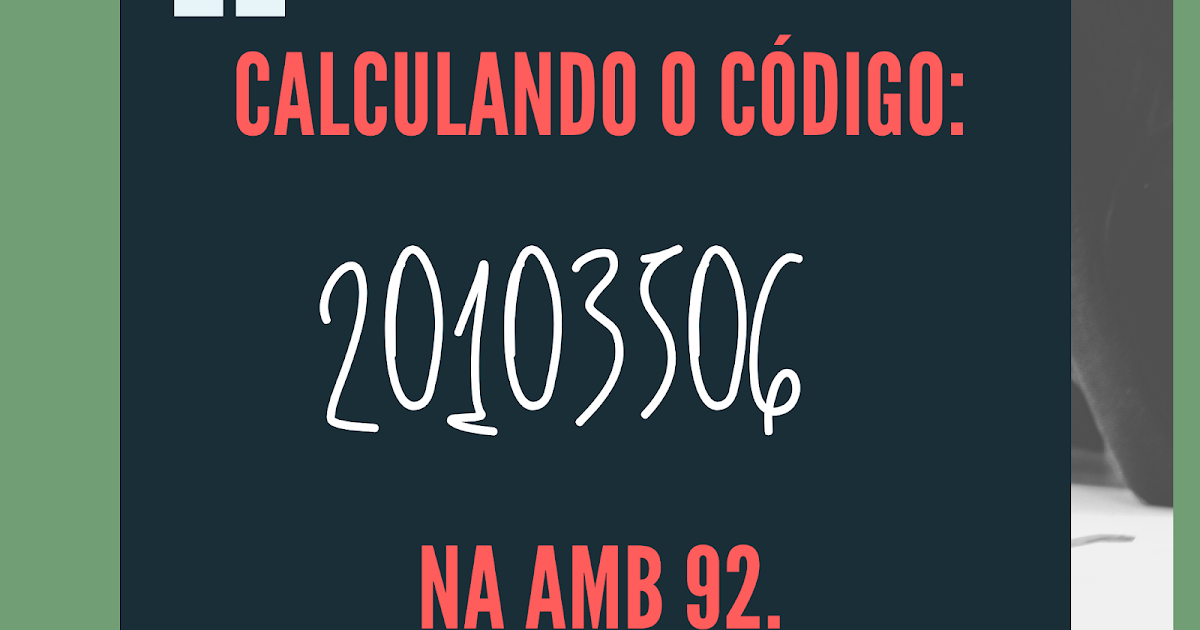 Calculando o código 20103506 na AMB 92.