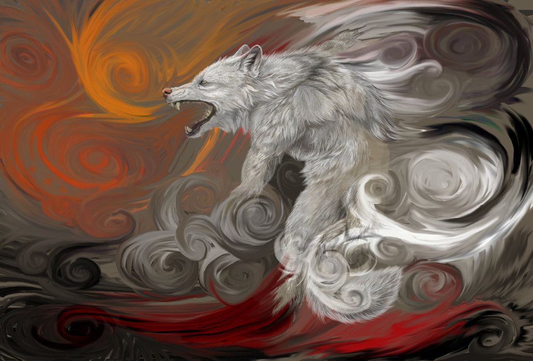 Fire and Divinity: Elemental Wolf
