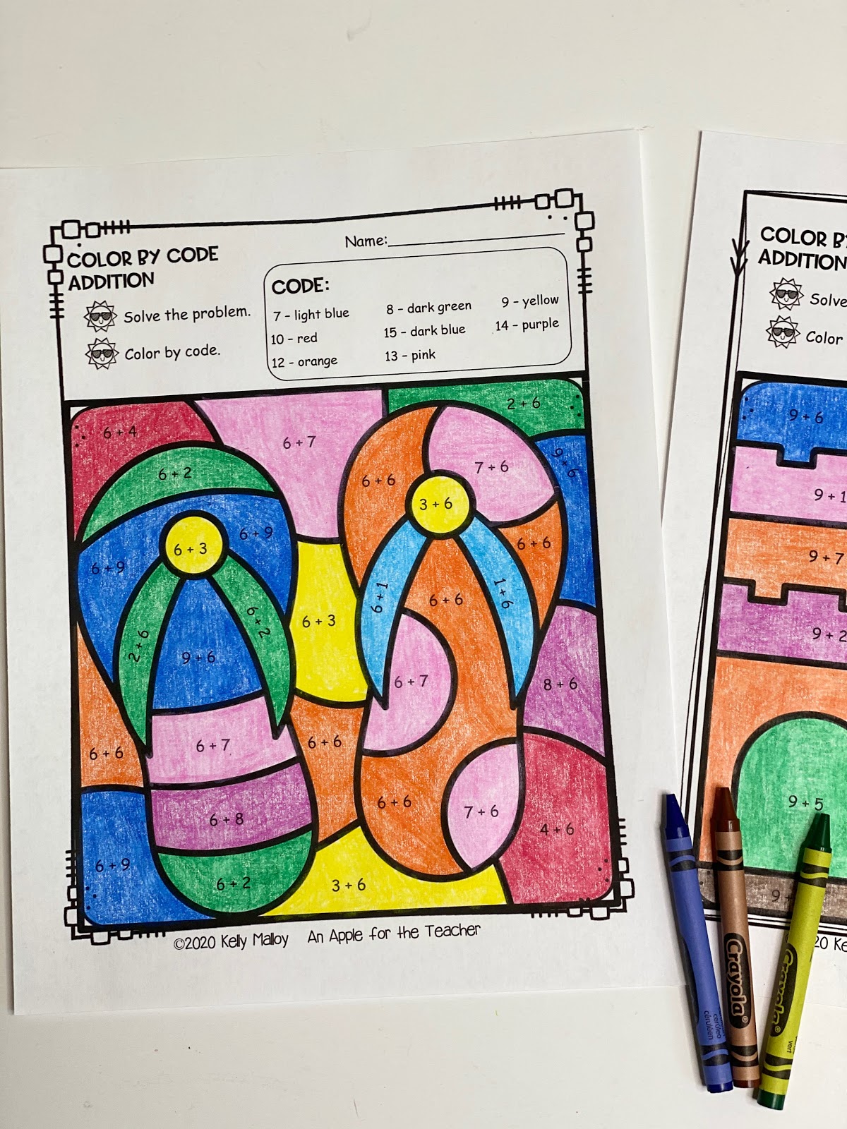 An Apple For The Teacher: Summer Color By Number