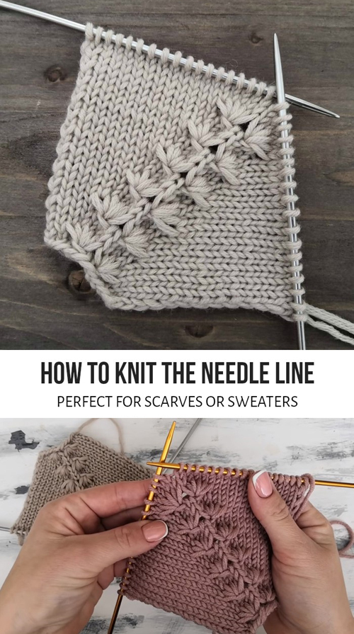 Amazing Knitting: How To Knit The Needle Line - Tutorial