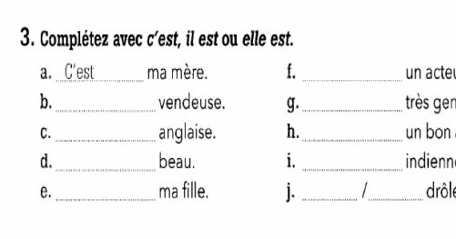 CULTURE FRANÇAISE: DIFERENCIA ENTRE C'EST...Y ELLE/IL EST