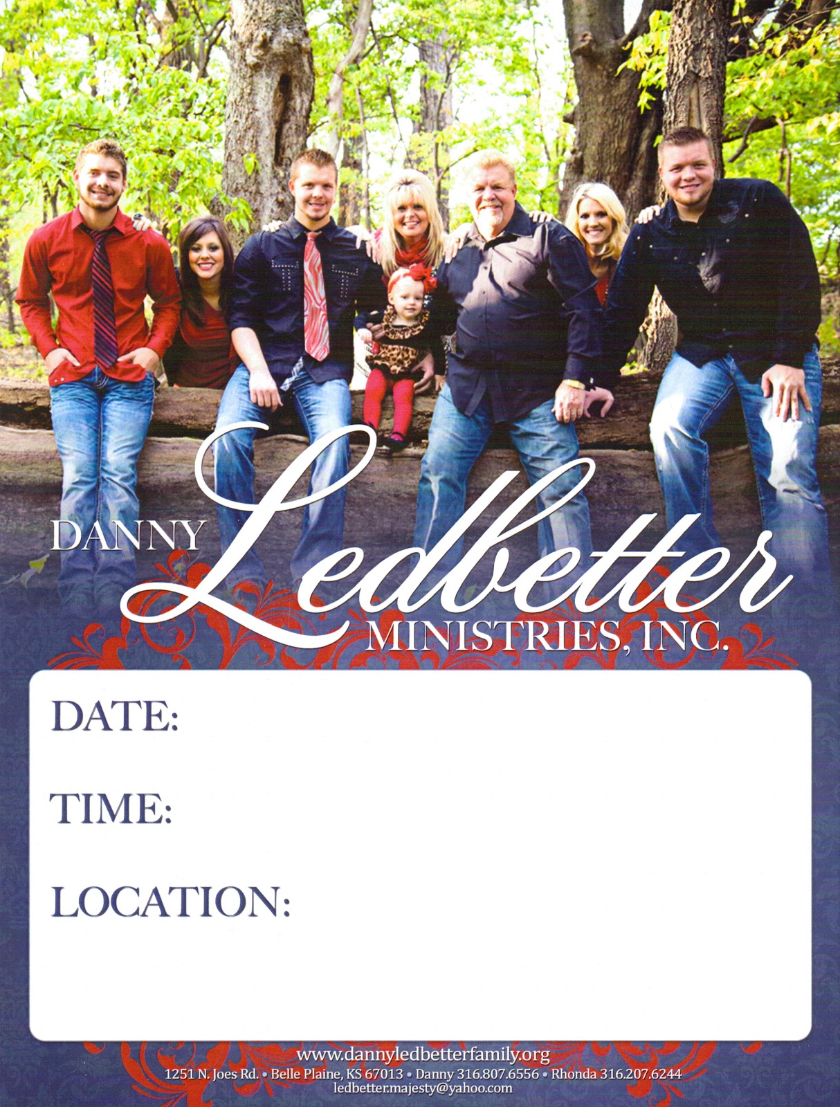 Danny Ledbetter Family Ministries: Poster