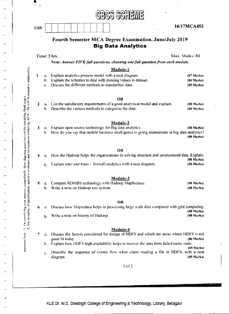 Visvesvaraya Technological University MCA. (CBCS) Fourth Semester 16 ...